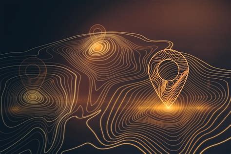 Premium Photo Abstract Glowing Map Geoposition With Marker On Dark