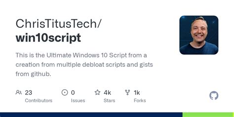 Github Christitustechwin10script This Is The Ultimate Windows 10 Script From A Creation From