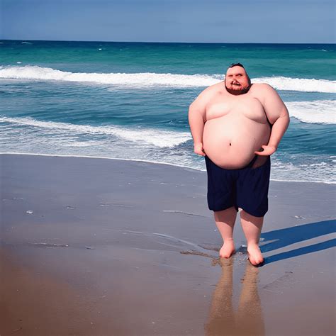 Fat Man On The Beach · Creative Fabrica
