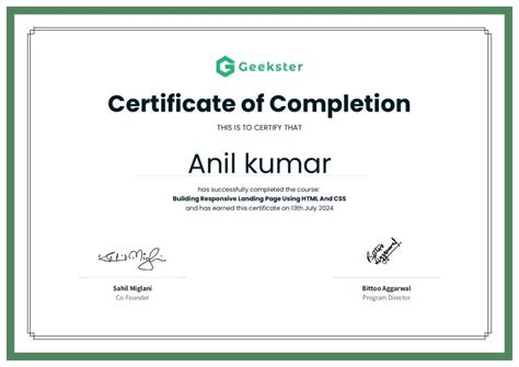 Html Css Completion Certificate Anil Kumar Kadavakollu