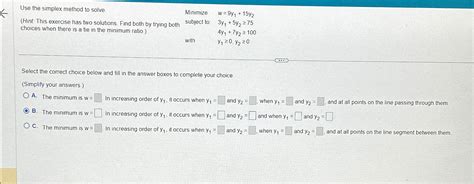 Solved Use The Simplex Method To Solve Hint This Exercise Chegg Com