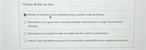 Solved Choose All That Are True Motion Of Bacteria Can Be