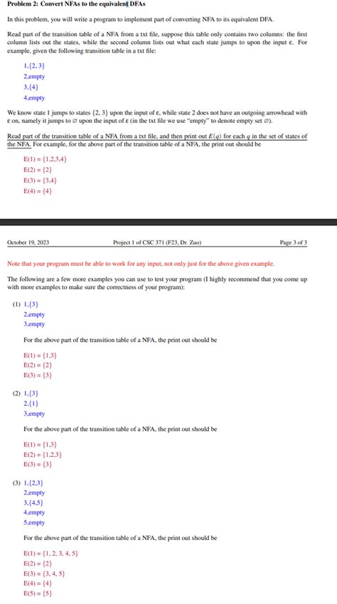 Solved Problem Convert NFAs To The Equivalent DFAs In Chegg Com