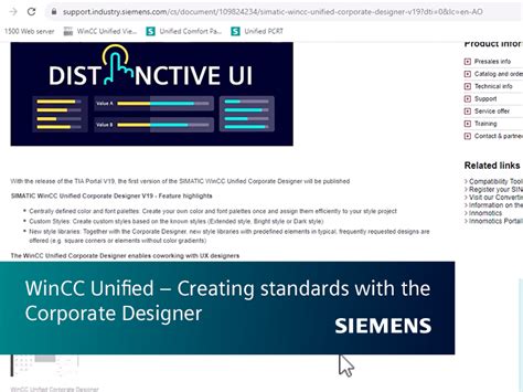 Wincc Unified Creating Standards With The Corporate Designer