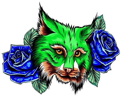 Panther With Roses Tattoo Graphic Vector Illustration Leopard Wild Cat Panther With Roses Tattoo Graphic Vector Illustration Leopard Wild Cat