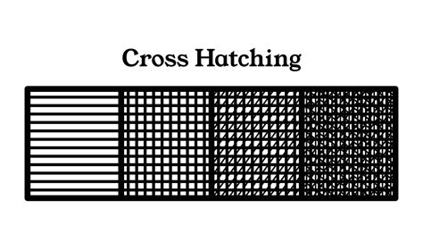 Cross Hatching Step By Step Vector Illustration Drawing Outline Isolated On Horizontal White