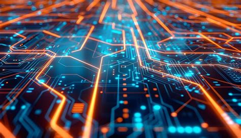Premium Photo Futuristic Digital Circuitry With Illuminated Glow Lines Advanced Tech Backdrop