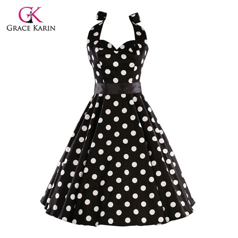Купить дешевые женщины летний стиль большой размер ретро урожай 50 S в горошек 60 х рок ролл