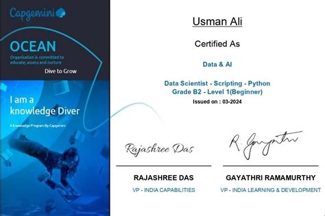 Usman Ali On Linkedin Datascience Ai Python Certification Capgeminioceanplatform