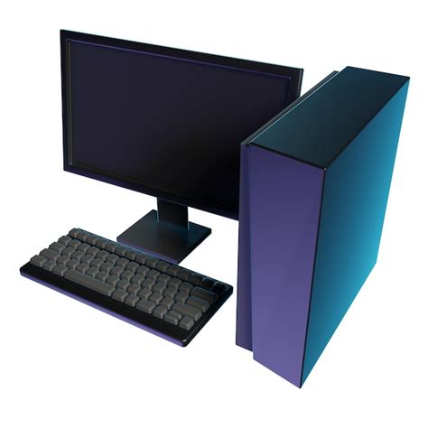 3d Изолированная Иконка ПК Визуализация Премиум Фото