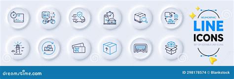 Packing Boxes Supply Chain And Package Line Icons For Web App