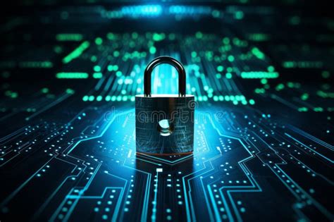Cyber Security Theme With Padlock Stock Illustration Illustration Of