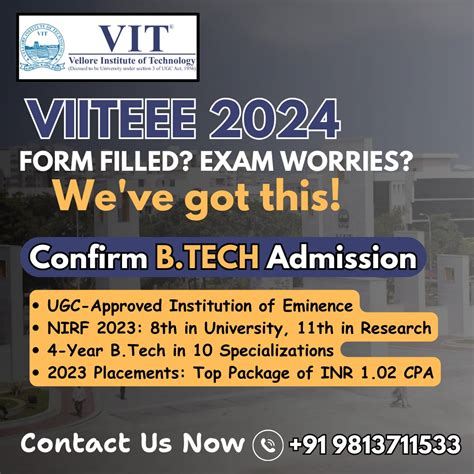 Viteee 2025 Secure Your B Tech Admission At Vellore Institute Of Technology Vit 🎓