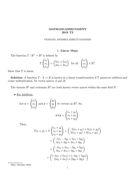 math1231 assignment math1231assignment 2019 t venkata apoorva smruti