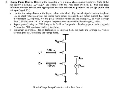 Solved 3 Charge Pump Design Design At The Transistor Level