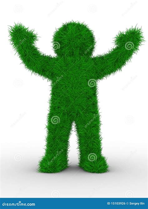 Man From Grass On White Stock Illustration Illustration Of Greeting