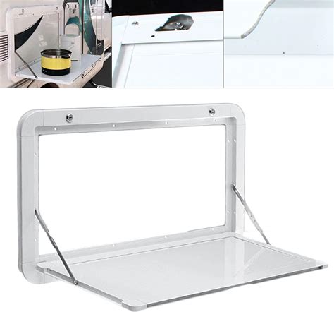 Piaocaiyin Rv Folding External Table 800 X 450mm External Hanging Table White Rv