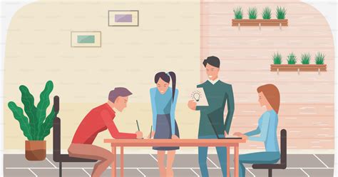 사무실 직원 업무 및 커뮤니케이션 머리와 부하 다양한 근로자 관리자 팀 작업 영역에 있는 비즈니스 직원 사무원 동료 프로젝트 팀워크에 대해 논의하는 동료들