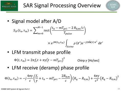 Ppt Sar System And Signals Part 2 Ee880 Synthetic Aperture Radar Powerpoint Presentation Id