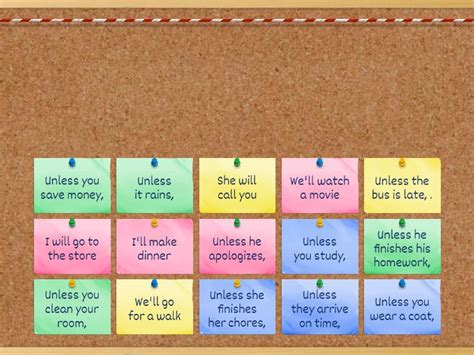 First Conditional Unless Match Up Find The Match