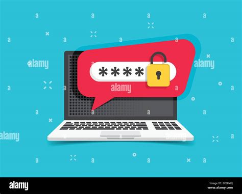 Laptop With Account Login Icon In Flat Style Password Form Page Vector