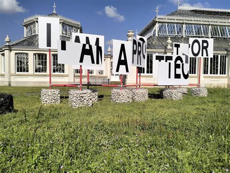 Scaffolding Tubes Used To Create Signage At Kew Gardens