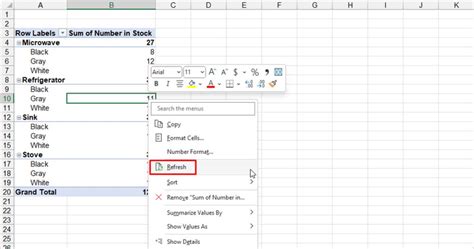 How To Refresh A Pivot Table