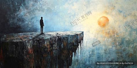 Ai创作图超现实意境画 面对挑战 超现实的世界 超现实世界 超现实主义意境画 站在悬崖边上的男人 虚浮的世界绘画 站在悬崖边缘的勇士 面对困难 超现实合成 阈限超现实主义 超现实场景 未知的