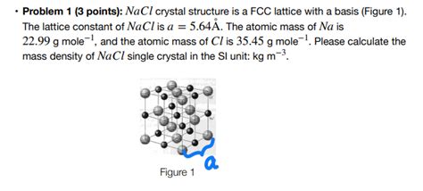 Solved Problem Points NaCl Crystal Structure Is A Chegg