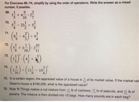 Solved Simplify By Using The Order Of Operations Write The Chegg