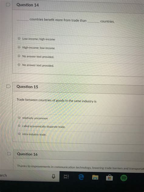 Solved D Question 14 Countries Benefit More From Trade Than