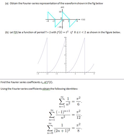 Solved Obtain The Fourier Series Representation Of The