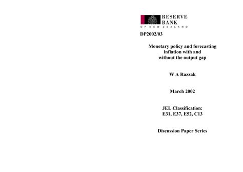 Pdf Monetary Policy And Forecasting Inflation With And Without The