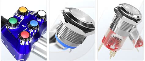 HBAN 1PCS 19mm Latching Push Button Switch 10A 250VAC Pushbutton Switch 1NO1NC SPDT Switch Metal