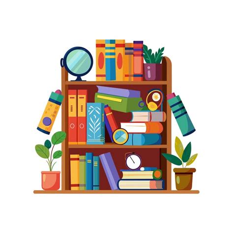 premium vector bookshelf vector illustration concept