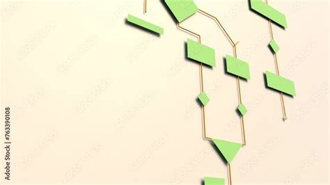 Green Flow Chart To Visualize A Concept Industrial Process Or Strategy Workflow Operation