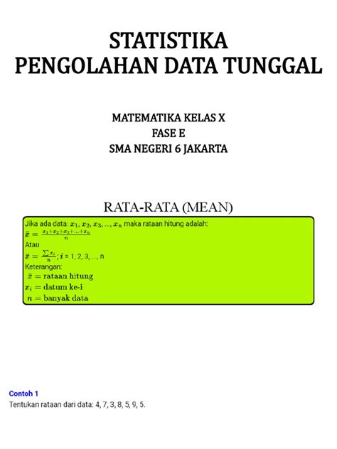 Statistika Data Tunggal Pdf