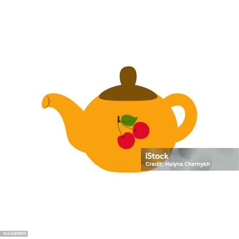 주전자 아이콘입니다 티 파티 상징입니다 평면 벡터 귀여운 그림 건강한 생활방식에 대한 스톡 벡터 아트 및 기타 이미지 건강한 생활방식 귀여운 그릇 Istock