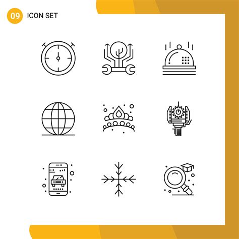 Set Of 9 Modern Ui Icons Symbols Signs For Jewel Fashion Christmas Crown Office Editable Vector