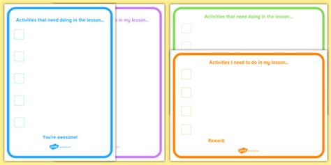 Printable Checklist Template Teaching Resources