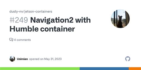 Navigation2 With Humble Container · Issue 249 · Dusty Nv Jetson Containers · Github
