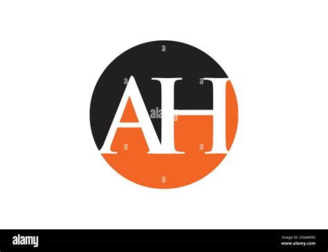 AH logo design template. This logo icon incorporate with abstract shape ...