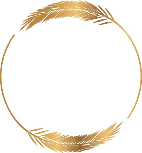 럭셔리 나뭇잎 장식 디자인 황금 원형 프레임 김 바퀴 골든 누런 잎 Png 일러스트 및 벡터 에 대한 무료 다운로드