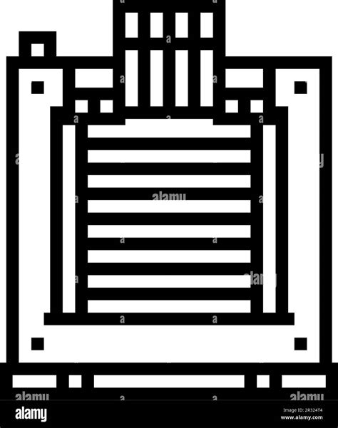 Transformer Electronic Component Line Icon Vector Illustration Stock