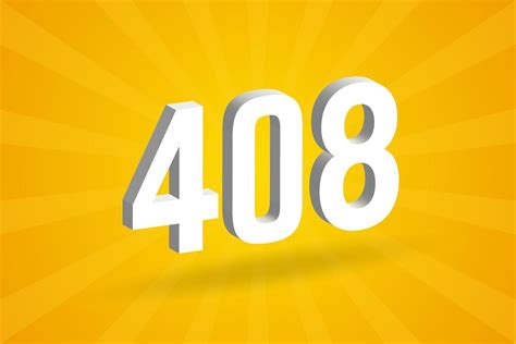 3d 408 Number Font Alphabet White 3d Number 408 With Yellow Background 13888326 Vector Art At