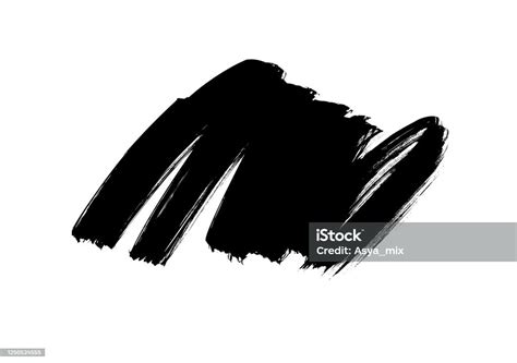 흰색 배경에 격리된 검은색 페인트 벡터 브러시 스트로크입니다 벡터 잉크 일러스트레이션 더러운 얼룩이 건조합니다 그런지 페인트 브러시 스트로크 0명에 대한 스톡 벡터 아트 및