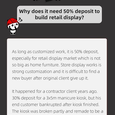 Why Does It Need 50 Deposit To Build Retail Display — M2 Retail