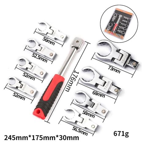 Flex Offset Box Wrench Set 9pcs Topflix