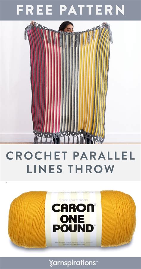 Free Crochet Parallel Lines Throw Pattern Using Caron One Pound Yarn