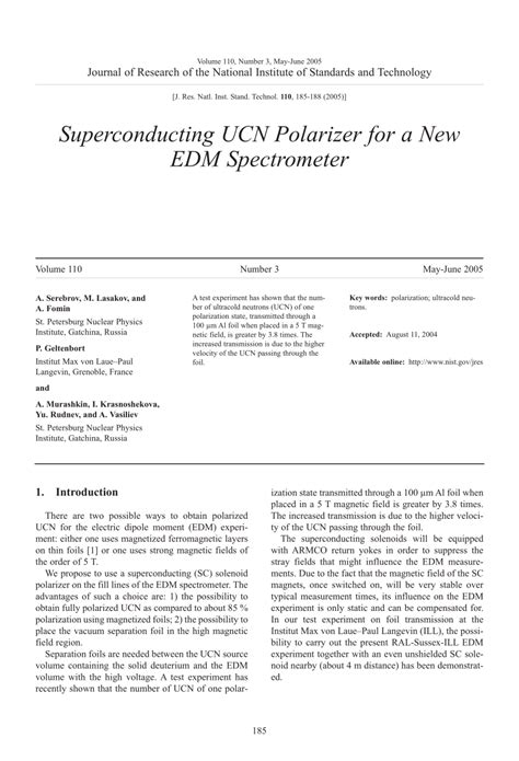 Pdf Superconducting Ucn Polarizer For A New Edm Spectrometer